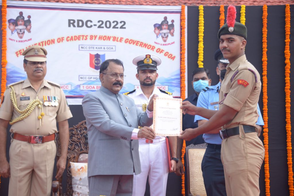 GOVERNOR FELICITATES NCC CADETS OF GOA & KARNATAKA – Department of ...